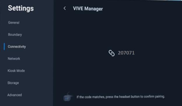 Pairing VIVE Manager with VIVE Focus 3