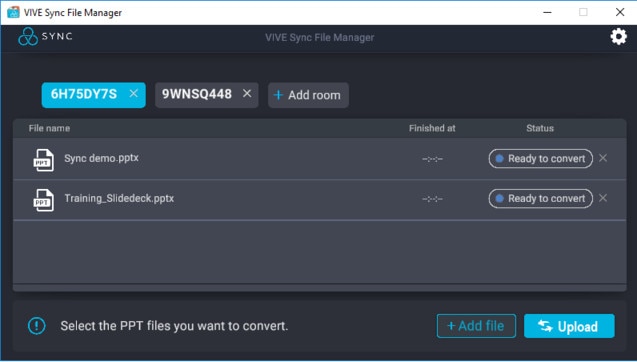 Uploading files from your PC with VIVE Sync File Manager